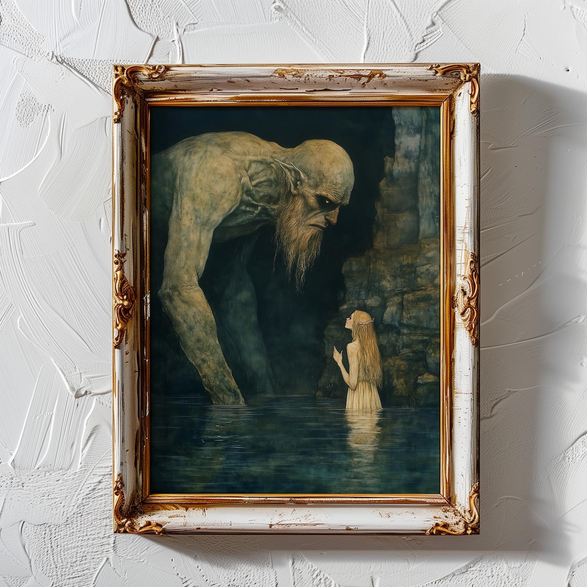 Näcken Monster and Woman - Digital Art Printable, Scandinavian ...