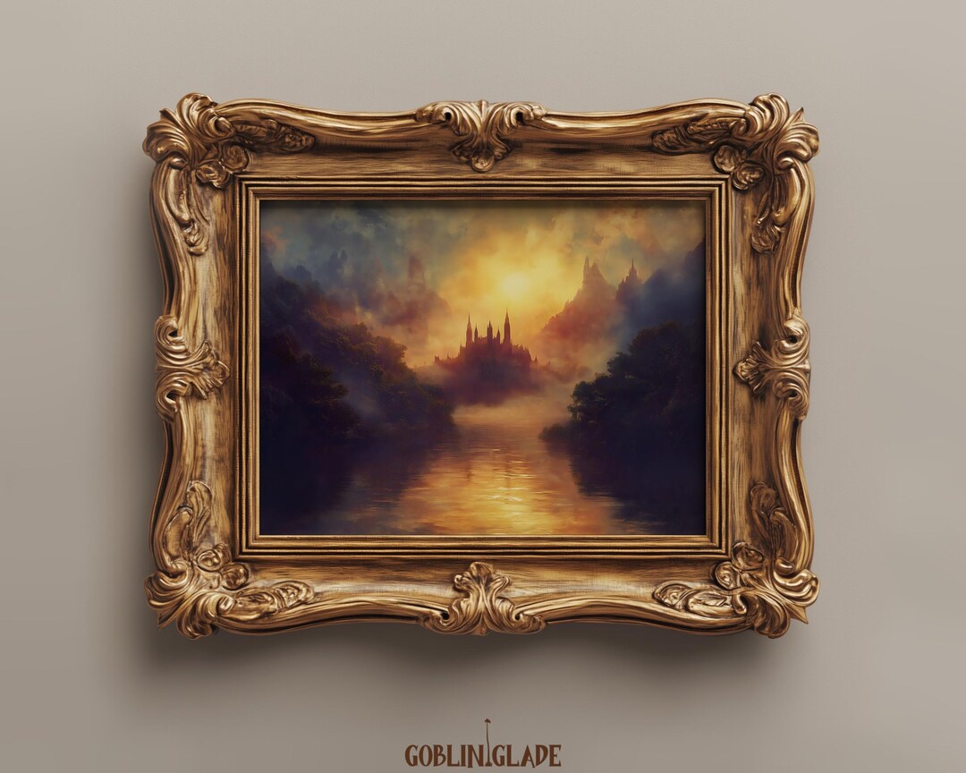 Avalon Wall Art Print - King Arthur Castle Painting - Medieval Fantasy ...