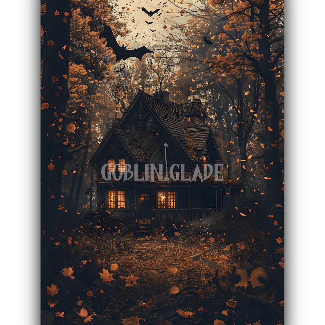 Dark Academia Wall Art Printable Poster Witch Cottage Dark Art Gothic ...