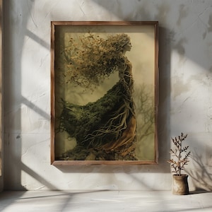 Dryad Wall Art Printable Fantasy Painting Mythical Being Whimsical Tree ...