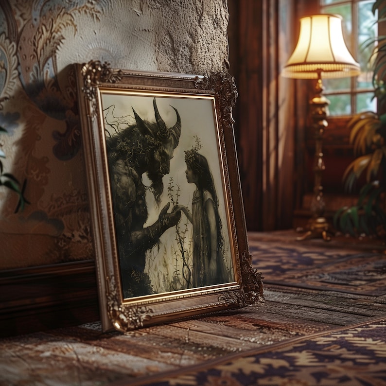 Satyr and Girl Printable - Magical Being Fantasy Art Unique Wall ...