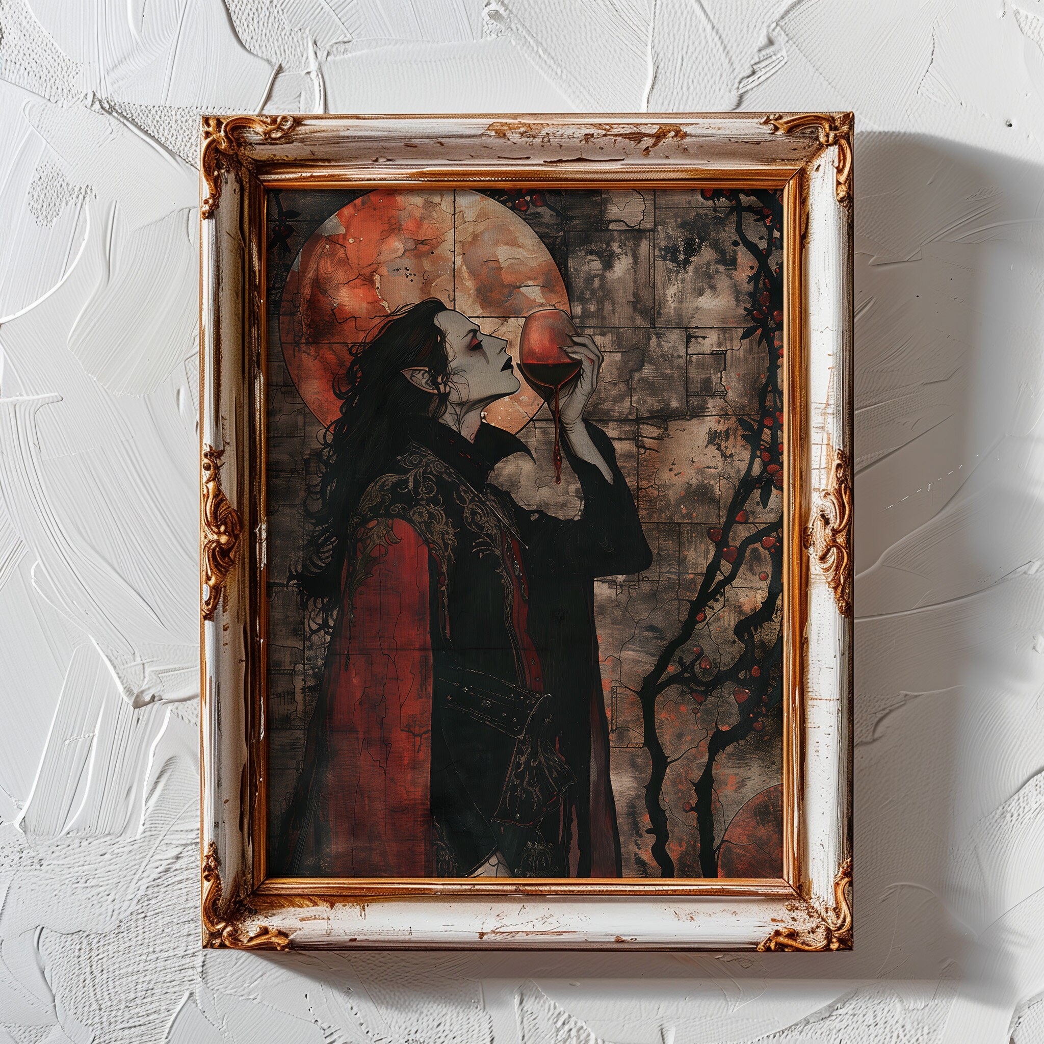 Gothic Vampire Painting Printable Goth Art Dark Cottagecore Dark ...