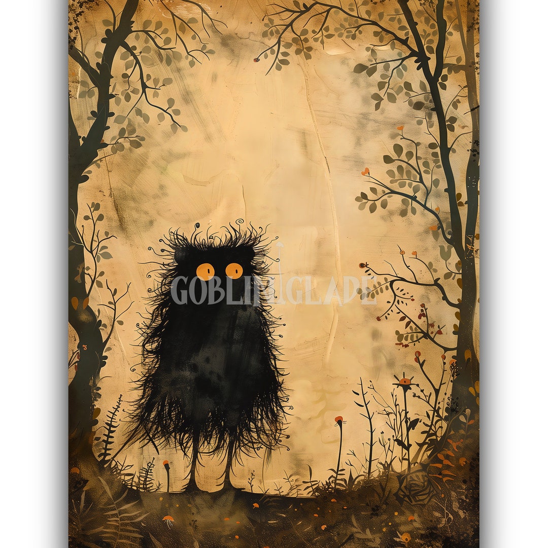 Box Square Man Wall Art Printable Moody Monster Painting Print Funny ...