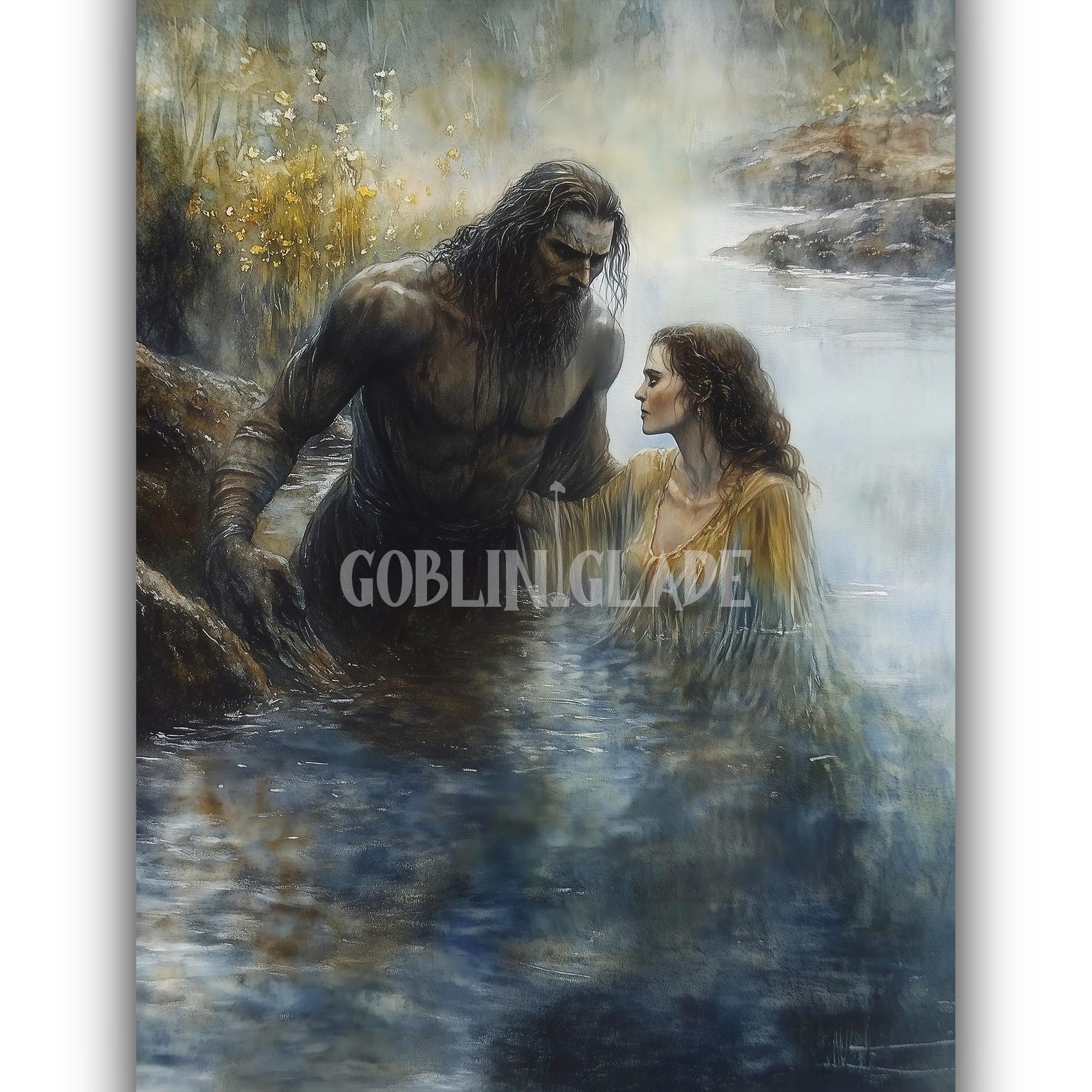 Romantic Näcken - Digital Art Printable, Scandinavian Mythology ...