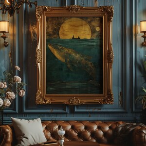 Moby Dick Painting - Wall Art Printable Herman Melville Story Book Sea ...