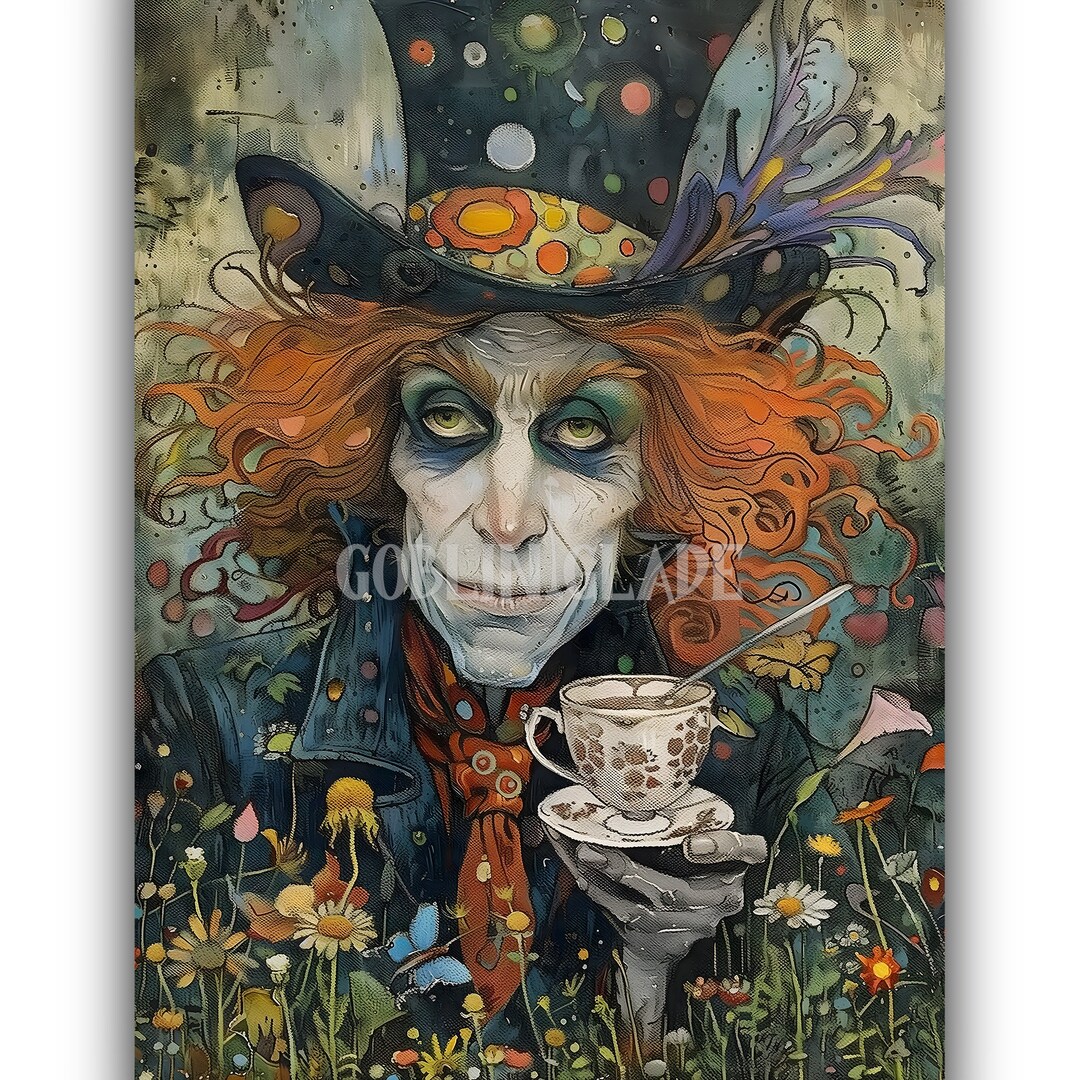 Alice in Wonderland Painting - Mad Hatter - Printable Lewis Carroll Art ...