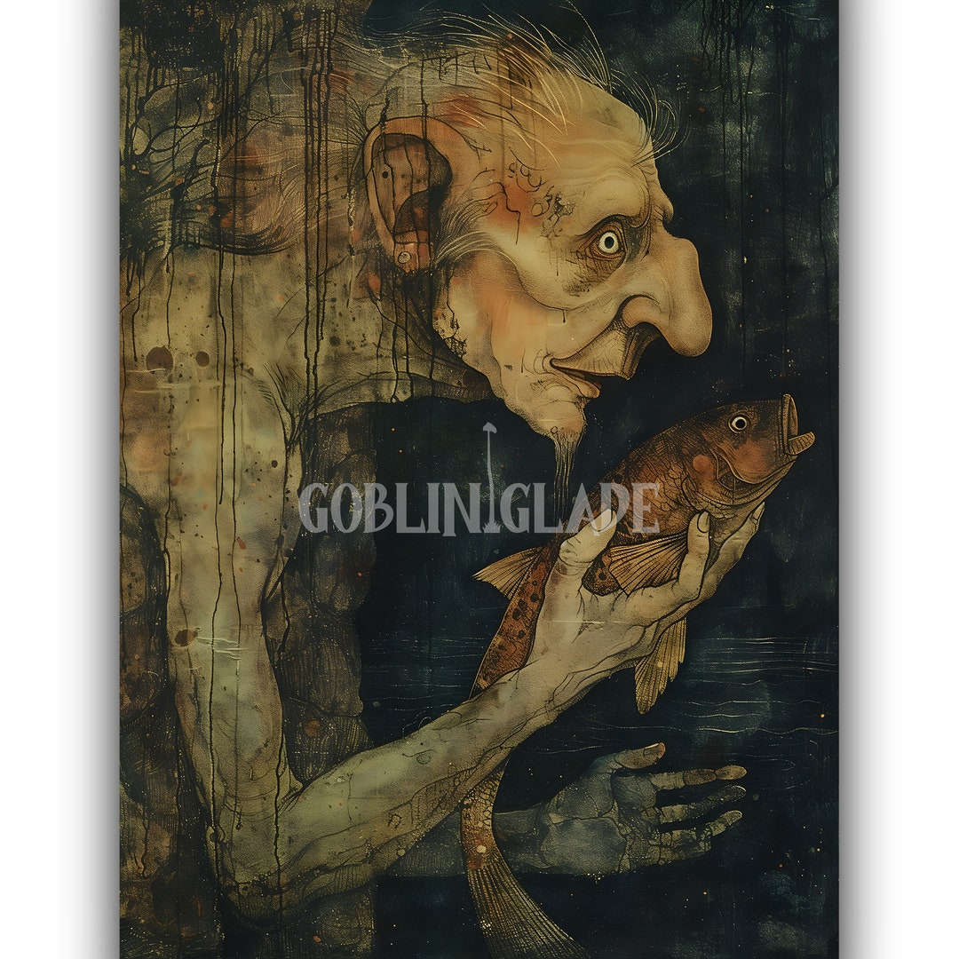 Troll Wall Art Printable Painting Whimsical Goblin Swedish Nordic ...