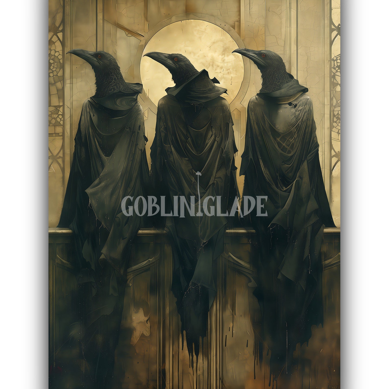 Witch Trials Raven Artwork Printable, Dark Academia Occult Magic Decor ...