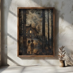 Hansel and Gretel Painting Printable Brothers Grimm Folklore Art Fairy ...