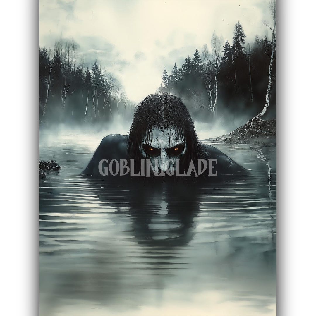 Skulking Näcken - Digital Art Printable, Scandinavian Mythology ...