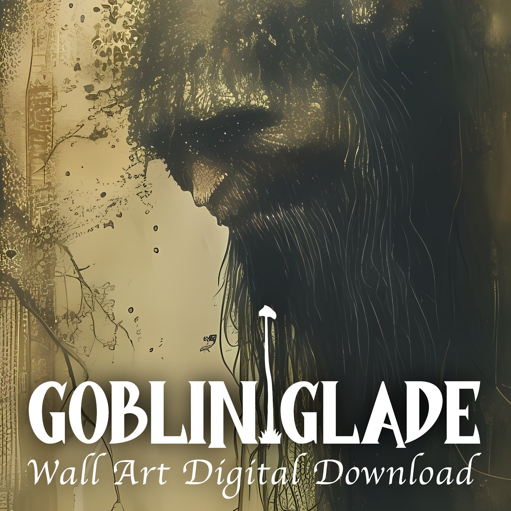 Sad Troll Wall Art Printable Folklore Painting Moody Whimsical Giant ...