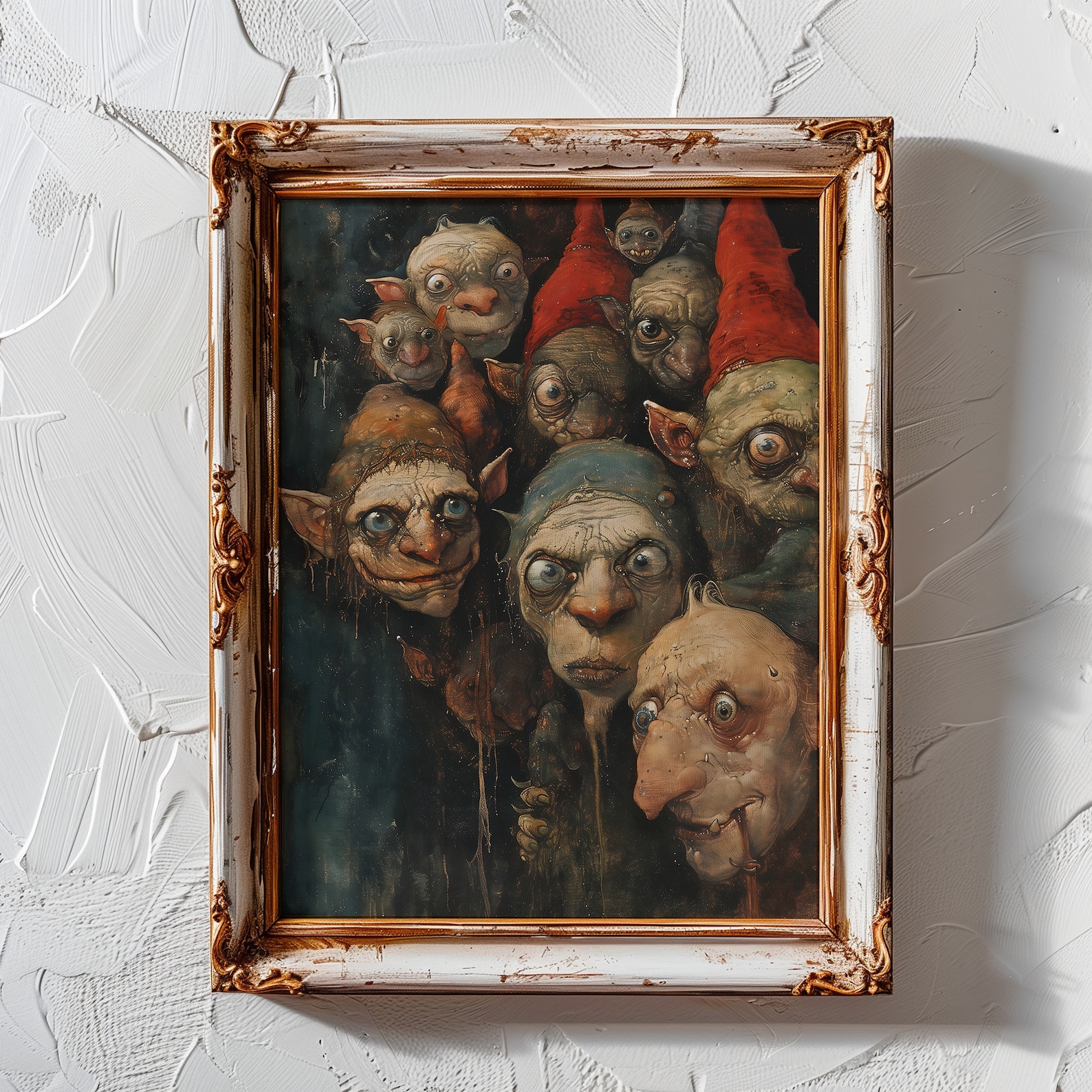 Goblins Painting - Wall Art Printable Dark Gnomes Trolls Swedish Nordic Folklore Dark Forest ...