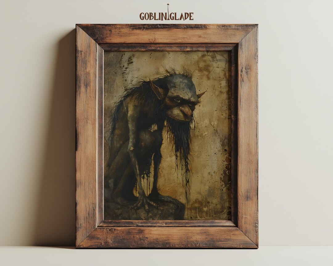 Troll Wall Art Printable Painting Whimsical Goblin Swedish Nordic ...