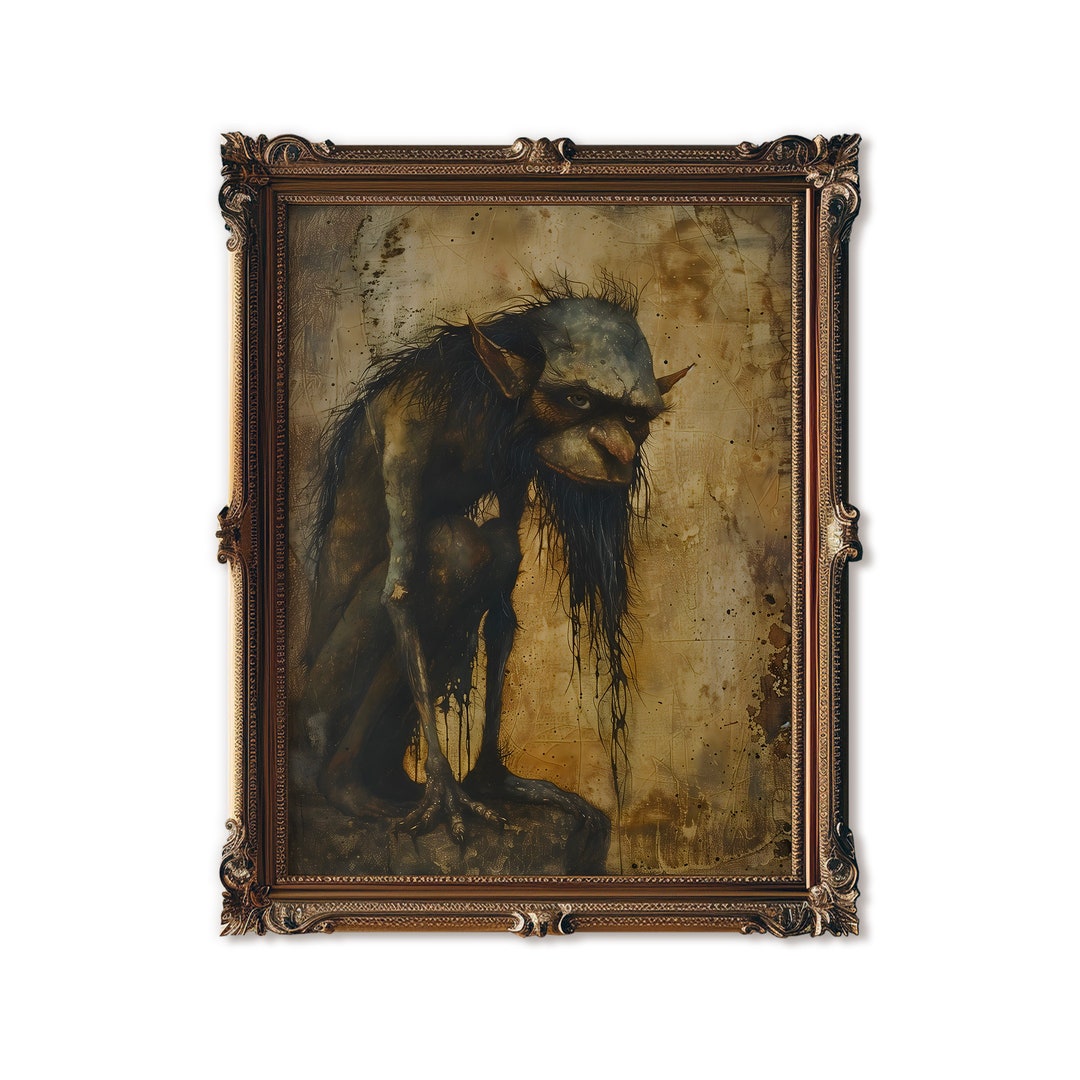 Troll Wall Art Printable Painting Whimsical Goblin Swedish Nordic ...