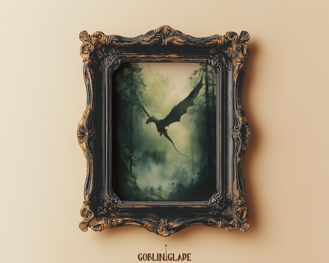 Dragon Flight - Printable Wall Art Painting, Fantasy Digital Art ...