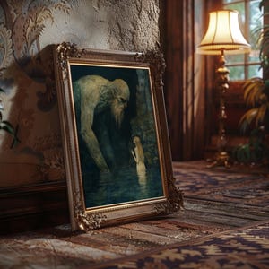 Näcken Monster and Woman - Digital Art Printable, Scandinavian ...