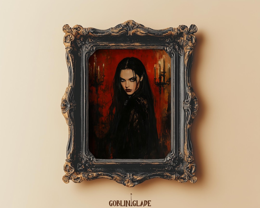 Goth Vampire Wall Art Print - Witchy Halloween Home Decor - Gothic ...
