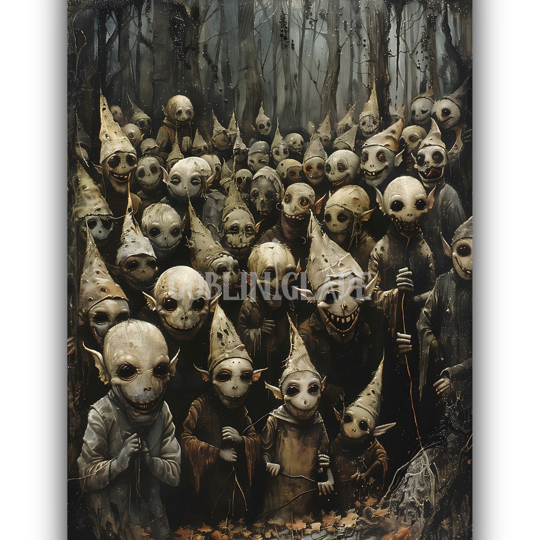 Forest Goblins Painting - Wall Art Printable Dark Trolls Swedish Nordic ...