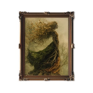Dryad Wall Art Printable Fantasy Painting Mythical Being Whimsical Tree ...