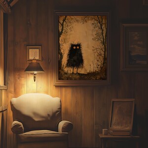 Box Square Man Wall Art Printable Moody Monster Painting Print Funny ...