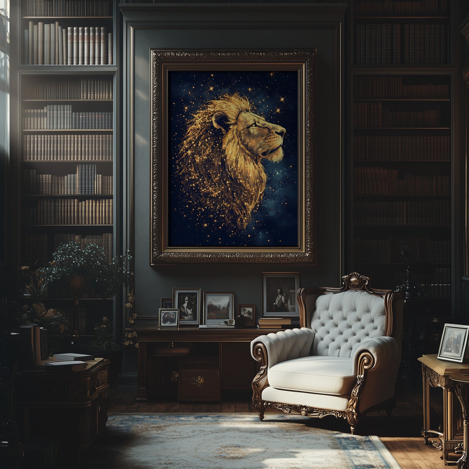 Leo Zodiac Print - Astrology Lion Star Sign Art Printable, Mystical ...