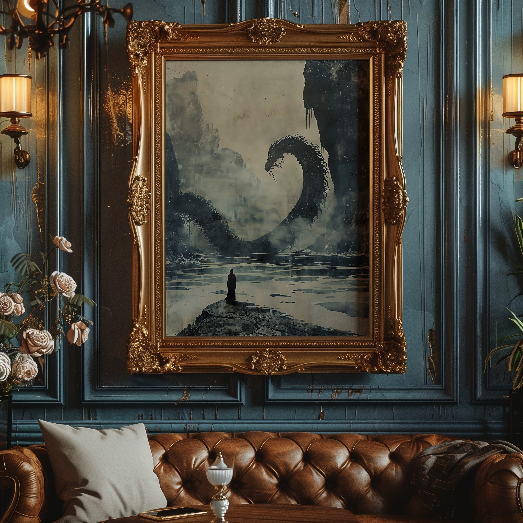 World Serpent Wall Art Printable Folklore Norse Mythology Painting ...