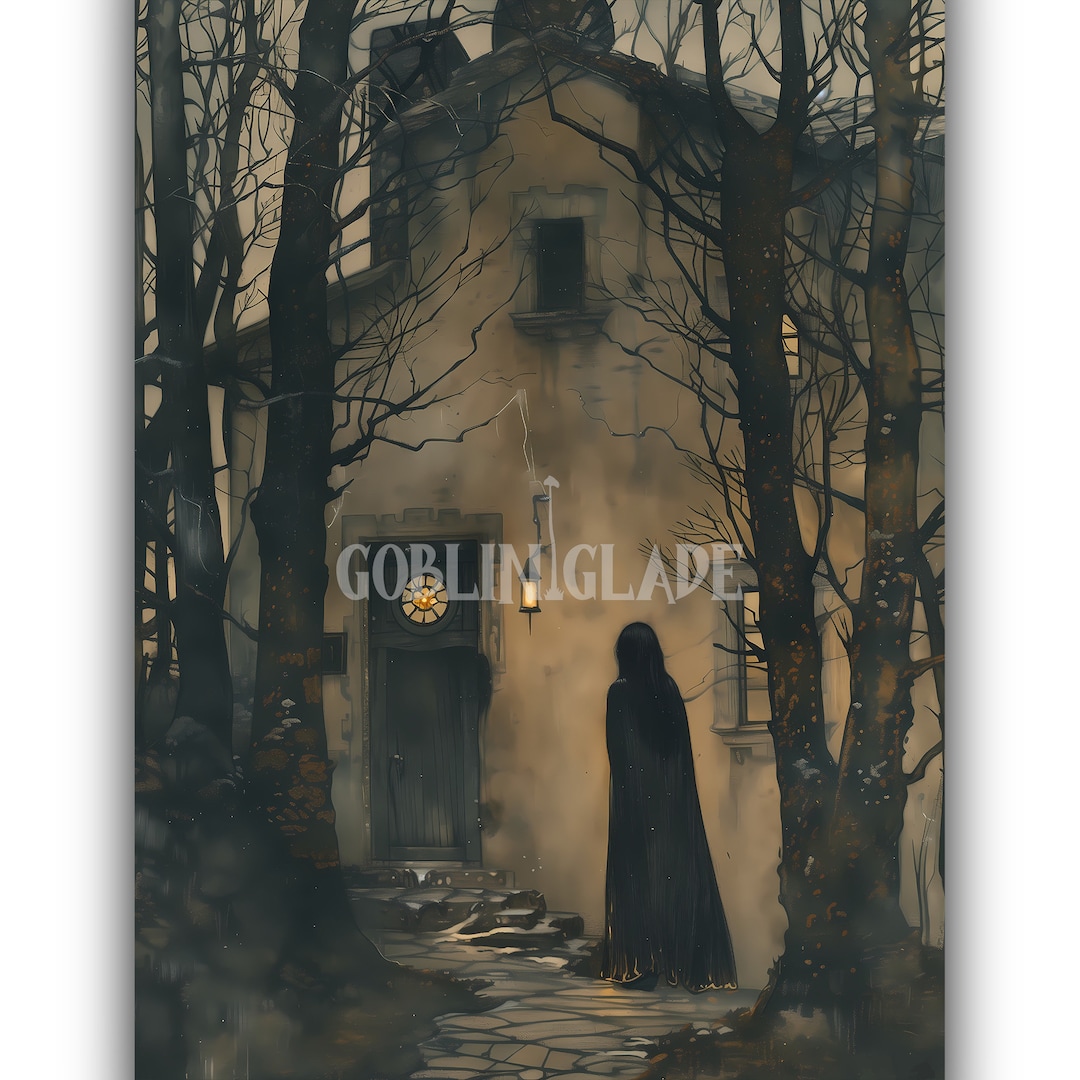 Forest House Wall Art Printable Dark Cottagecore Dark Academia Horror ...