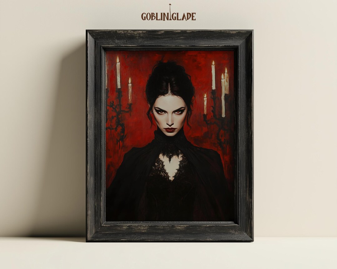 Goth Vampire Wall Art Print - Witchy Halloween Home Decor - Gothic ...