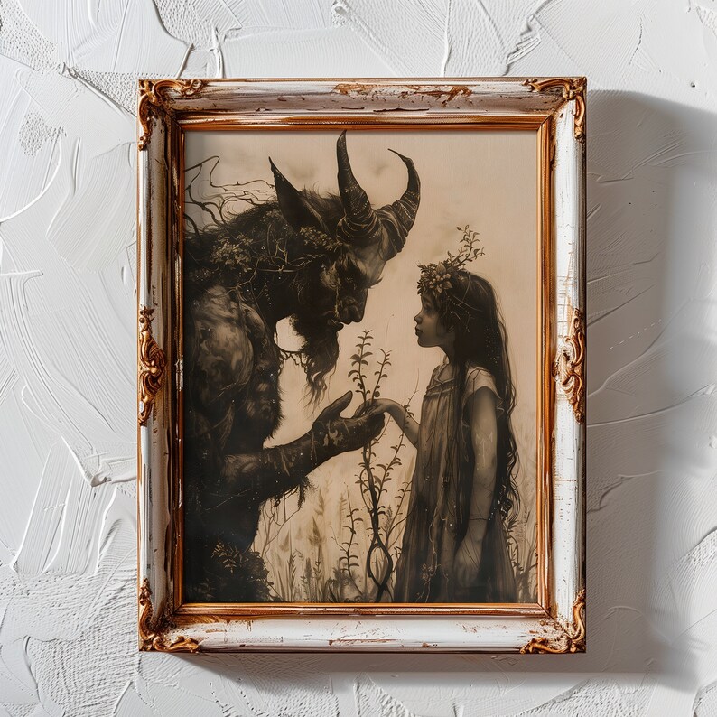Satyr and Girl Printable - Magical Being Fantasy Art Unique Wall ...