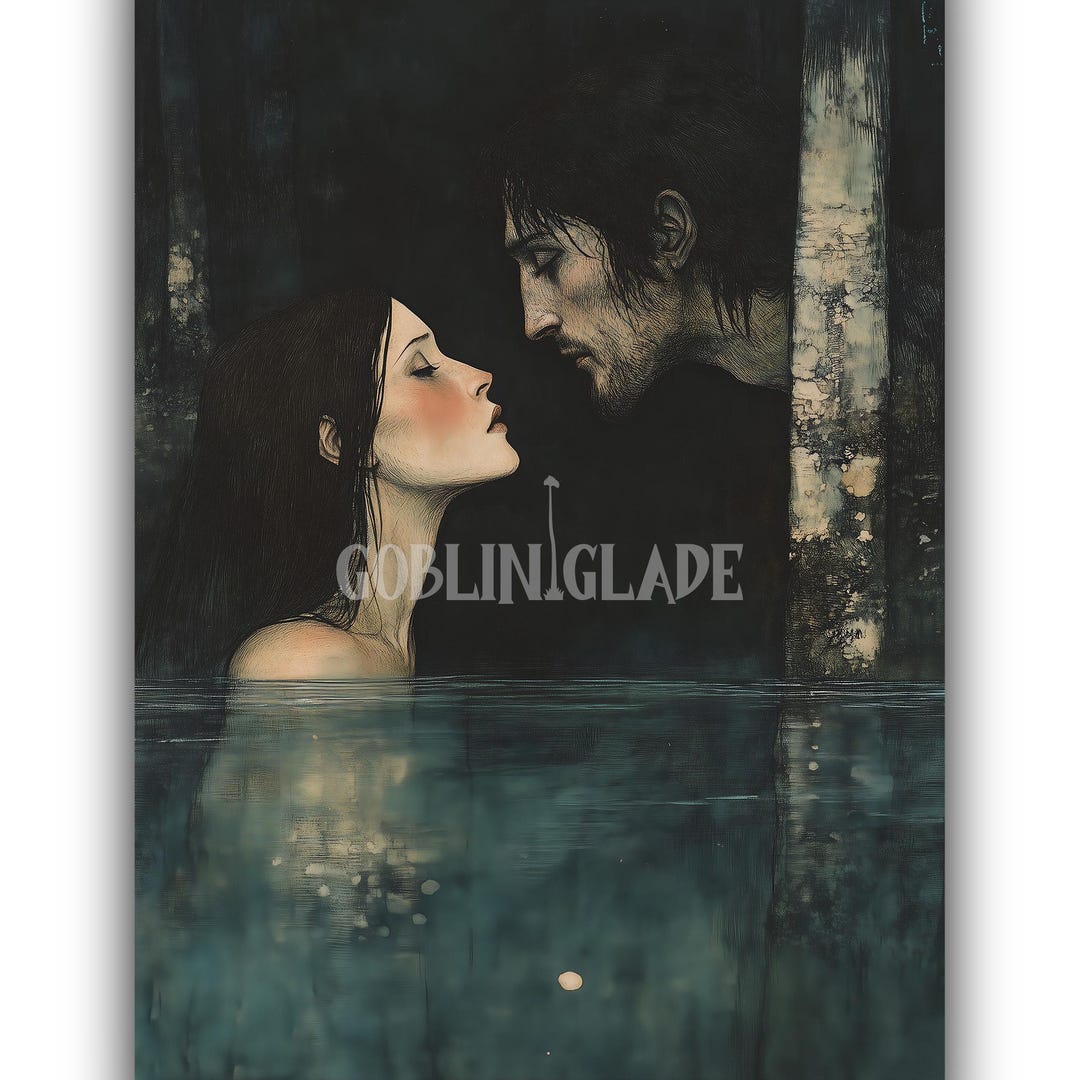 Näcken Luring Woman - Digital Art Printable, Scandinavian Mythology ...