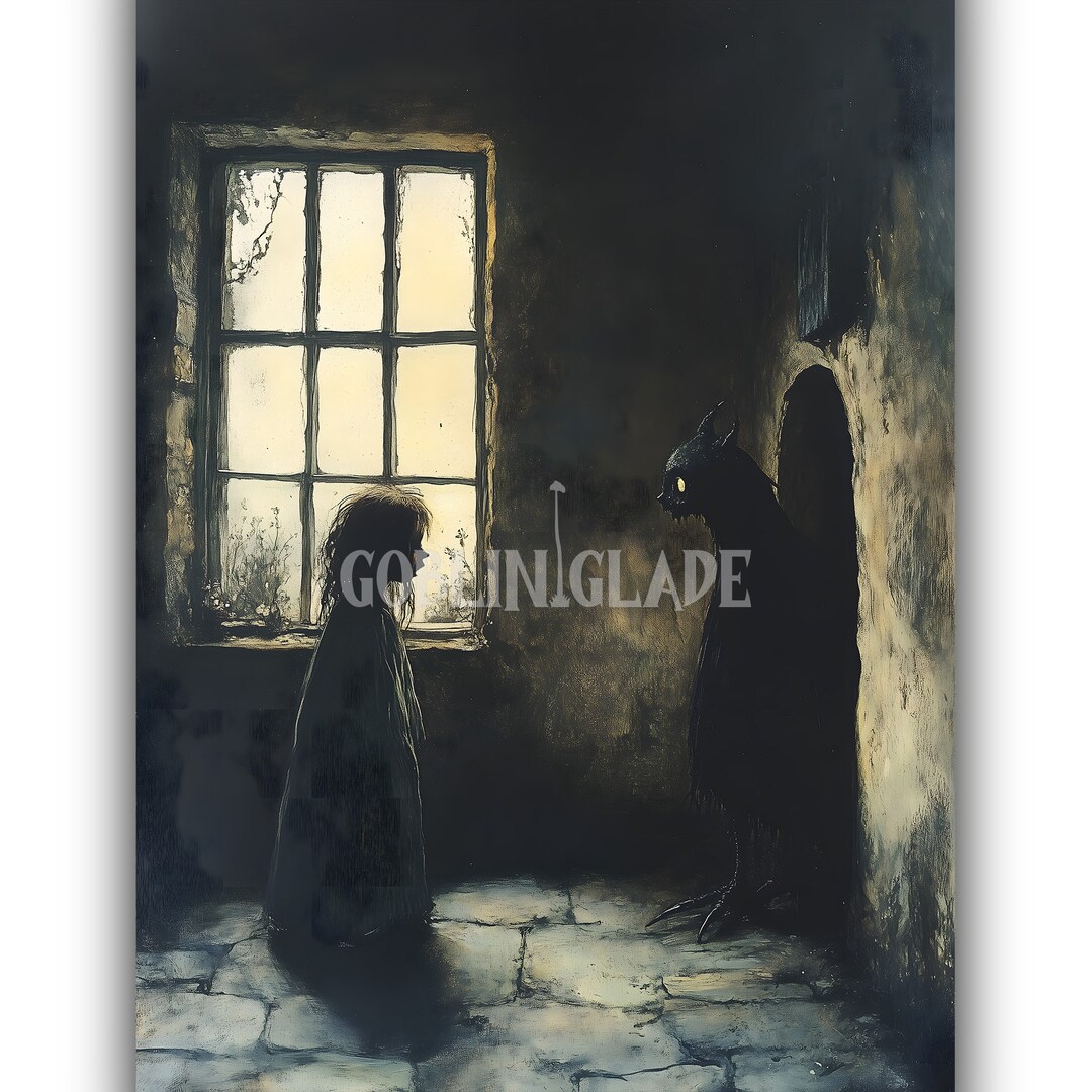 Girl Meets Monster Wall Art Printable Dark Cottagecore Dark Academia ...