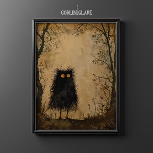 Box Square Man Wall Art Printable Moody Monster Painting Print Funny ...