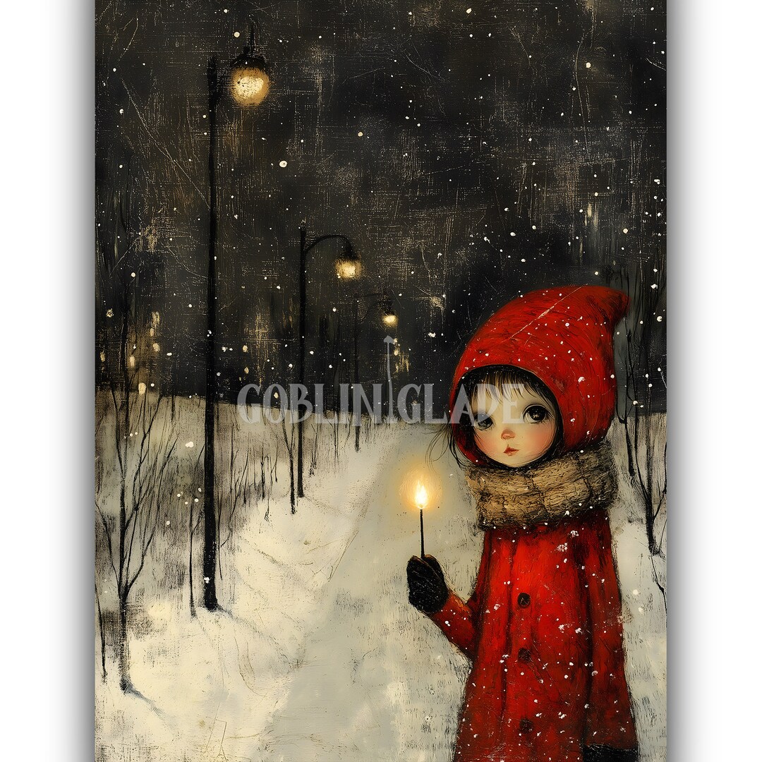The Little Match Girl Painting Hans Christian Andersen Printable Art ...