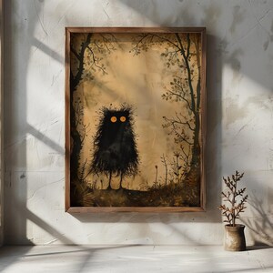 Box Square Man Wall Art Printable Moody Monster Painting Print Funny ...