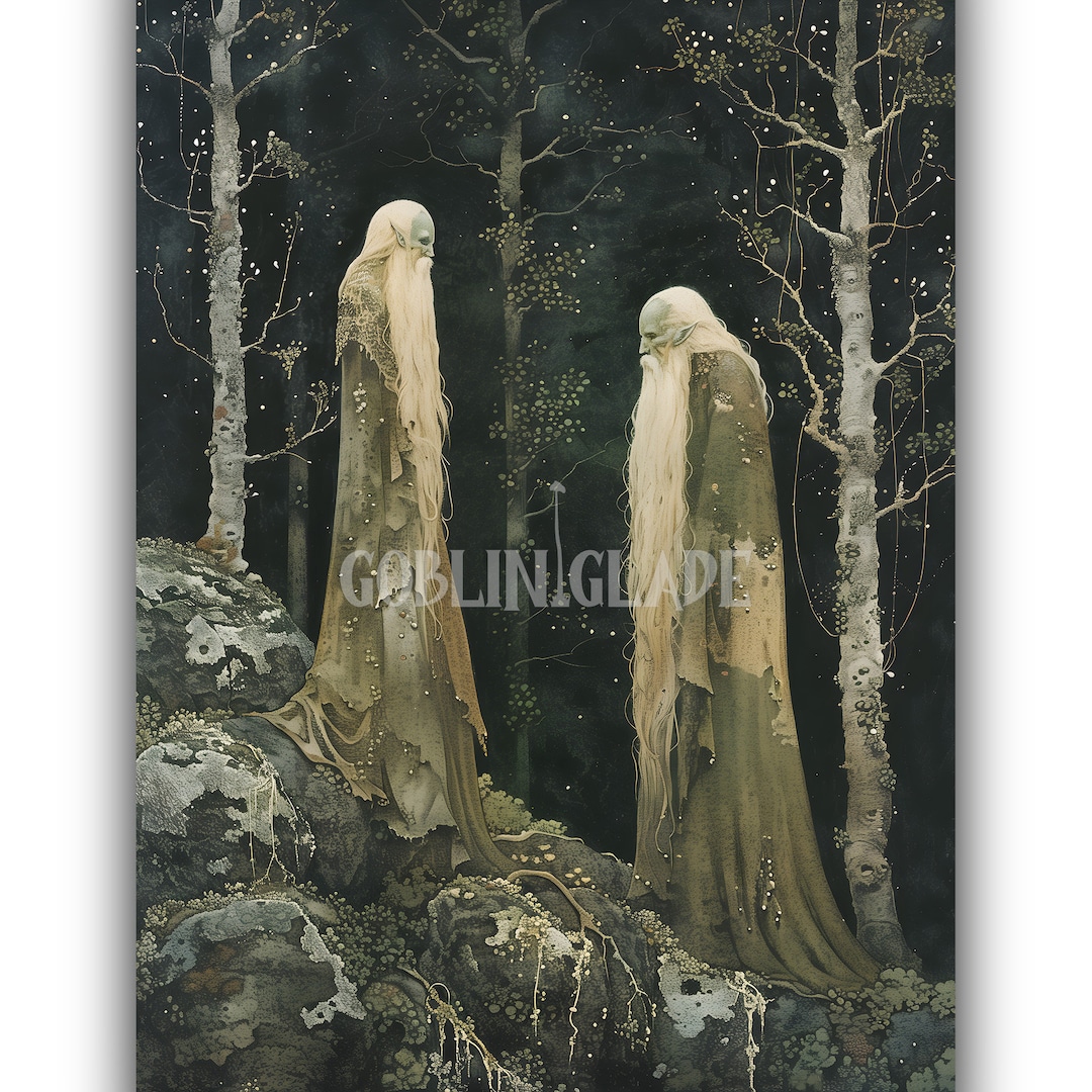 Elves Wall Art Printable Moody Painting Print Atmospheric Enchanted ...