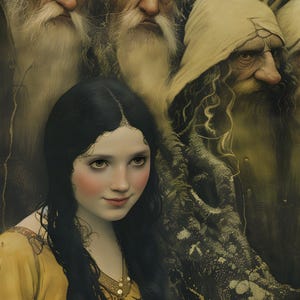 Snow-white and the Seven Dwarves Painting - Printable Brothers Grimm ...