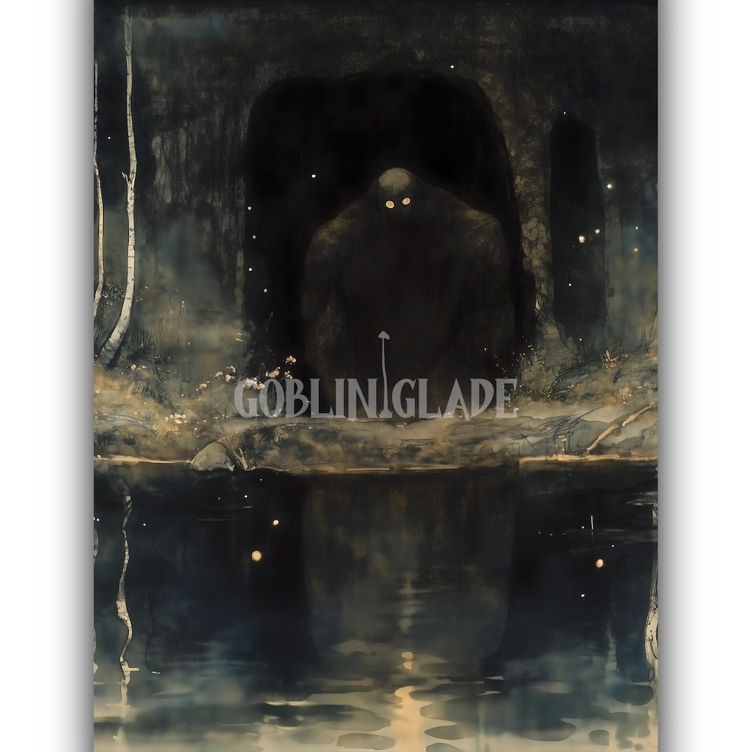 Näcken Monster - Digital Art Printable, Scandinavian Mythology Painting ...
