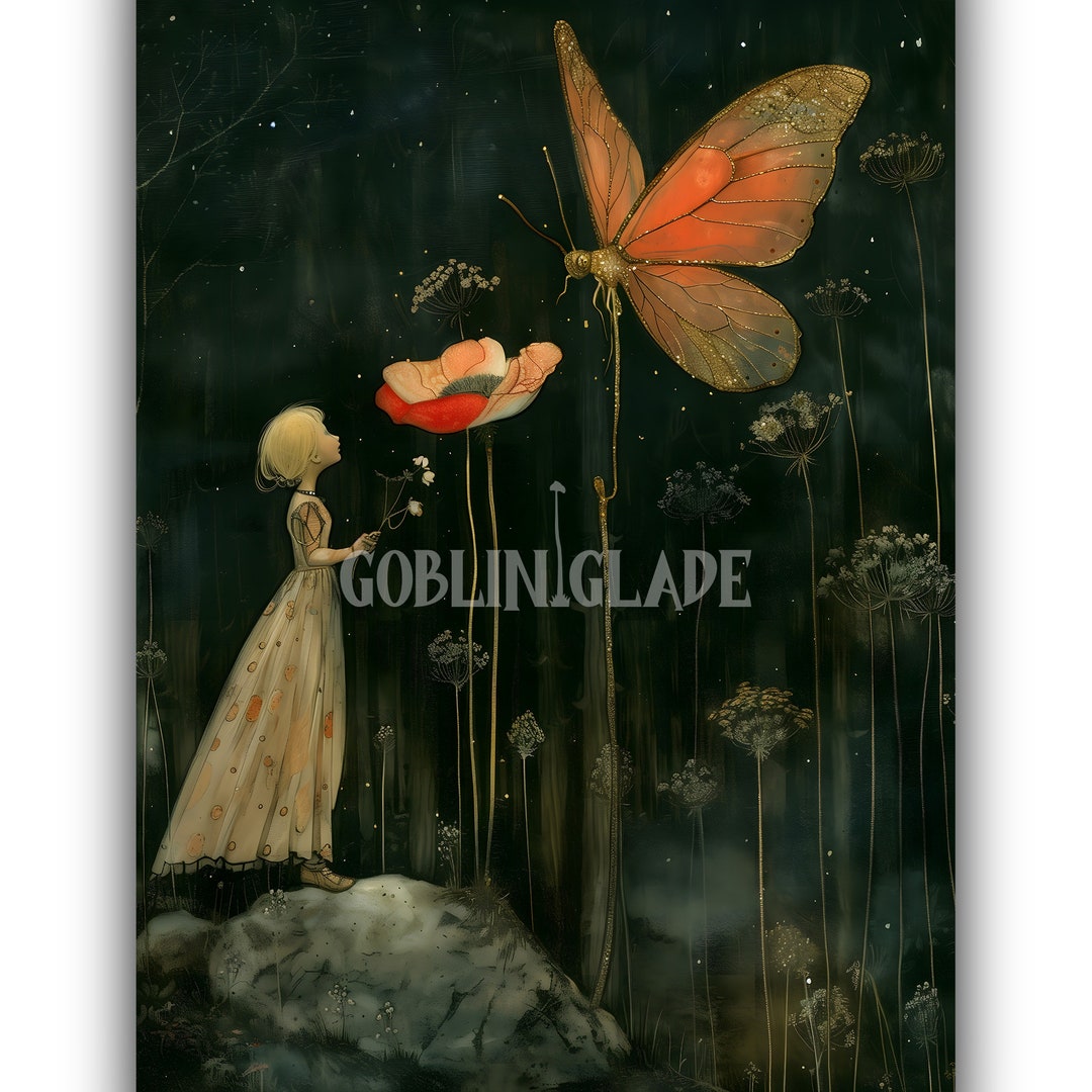 Thumbelina Painting - Hans Christian Andersen Printable Art Fairy Tale ...