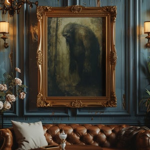 Sad Troll Wall Art Printable Folklore Painting Moody Whimsical Giant ...