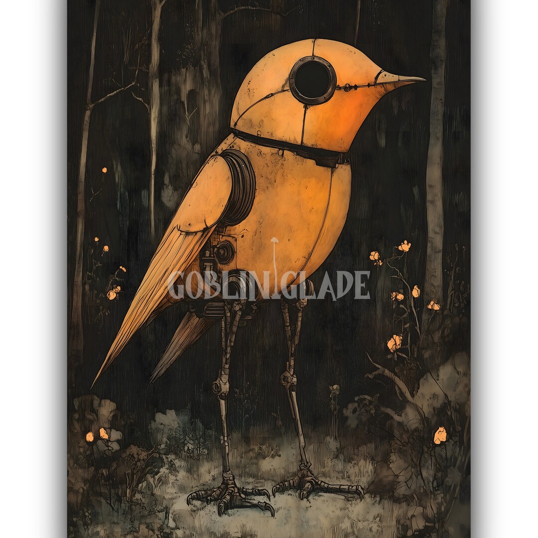 Mechanical Nightingale Painting - Hans Christian Andersen Printable Art ...