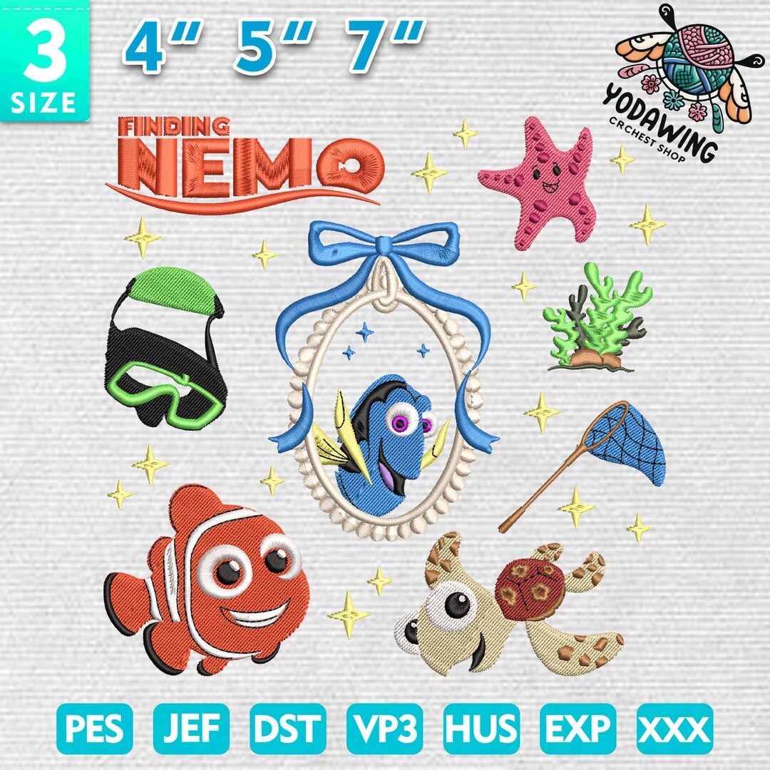 Magic Fish Cartoon Embroidery Design, Magic Kingdom Embroidery Design ...