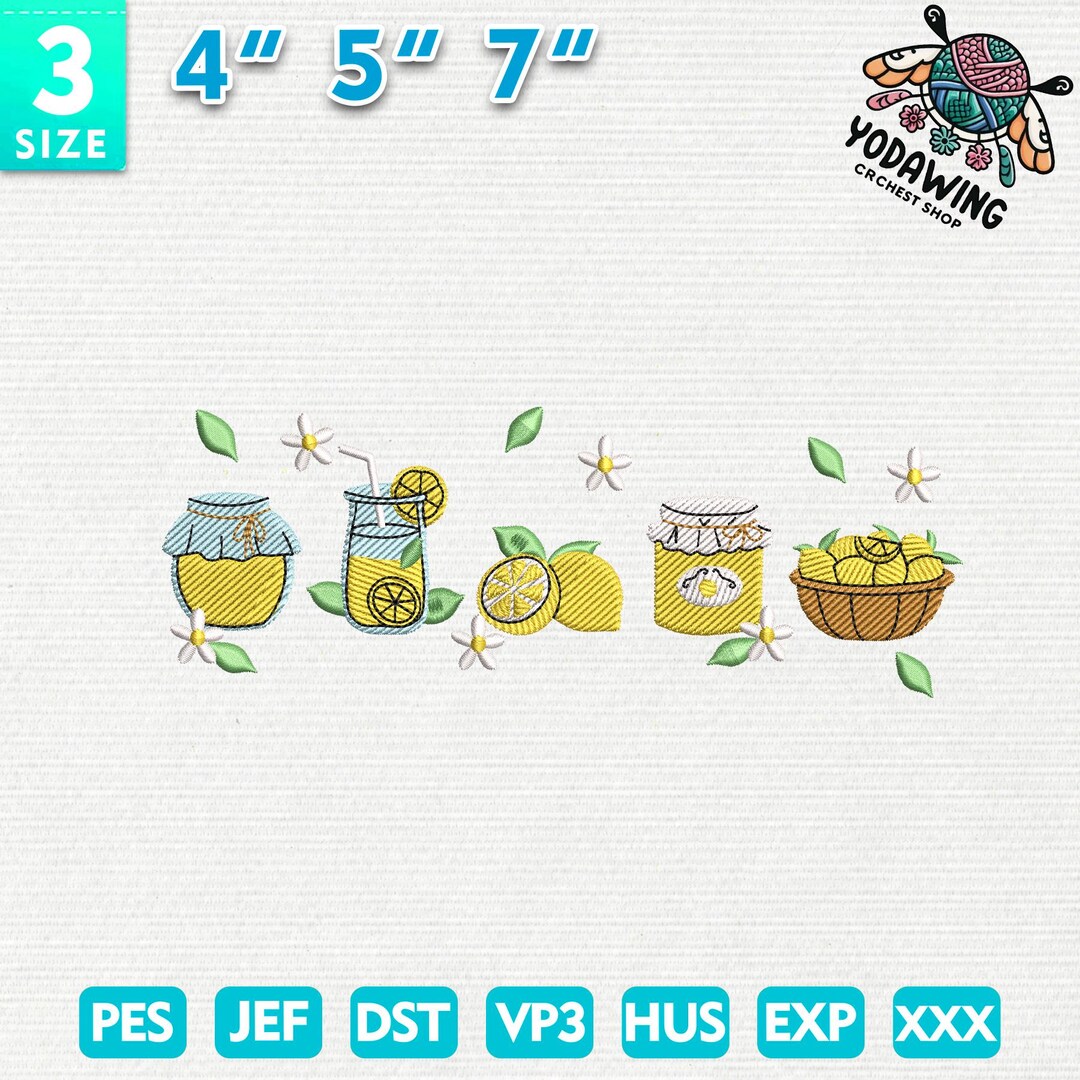 Cottage Core Embroidery Design, When Life Gives You Lemonade Embroidery ...