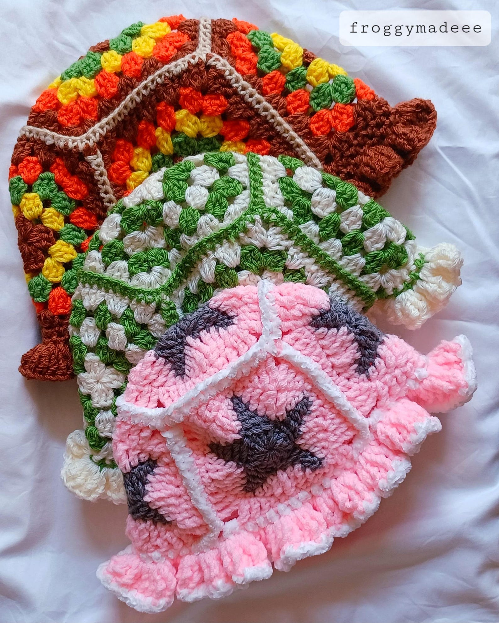 Granny Square Ruffled Bucket Hat Crochet - Etsy