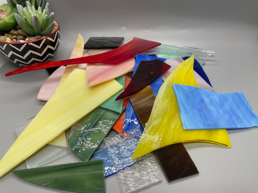 Mixture of Colored Glass Scraps, Mosaic Glass, Mosaic Supplies, Stained ...