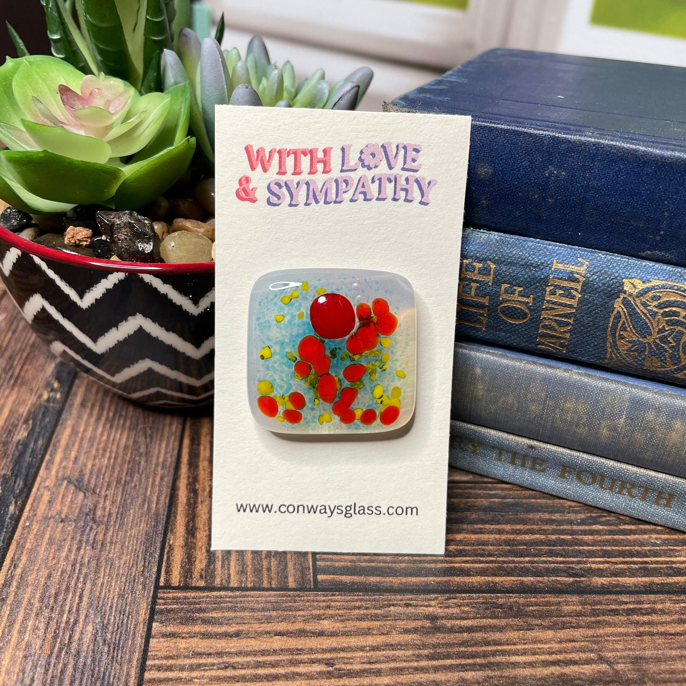 Fused Glass POCKET HUG, Rainbow of Color, Handmade, Pocket Hugs ...