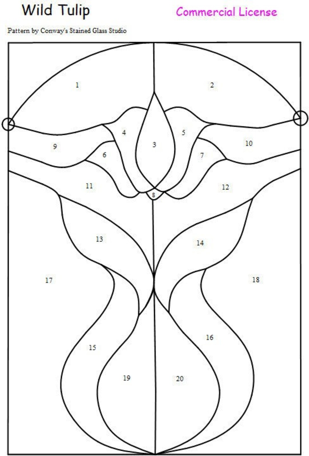 Tulip Stained Glass Pattern: Rectangle or Arch (commercial License ...