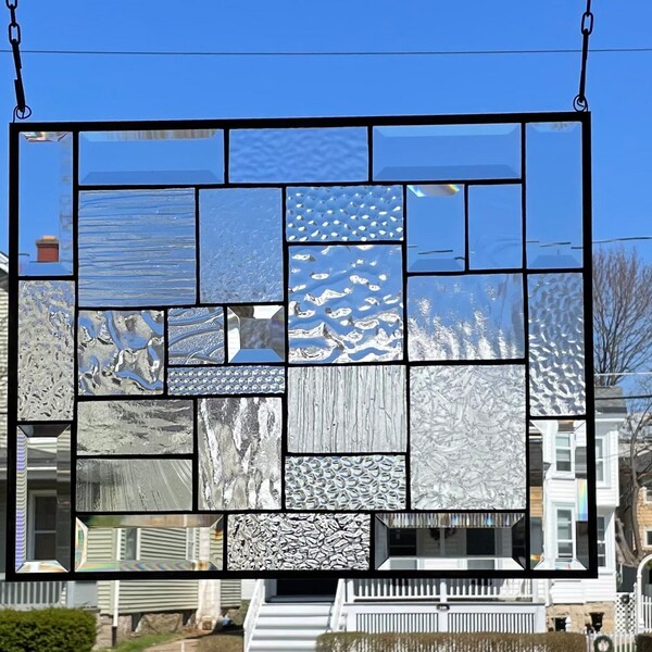 Clear Stained Glass Panel - Etsy