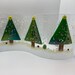 Curved Fused Glass Winter Scene Panel With Iridescent Christmas Trees ...