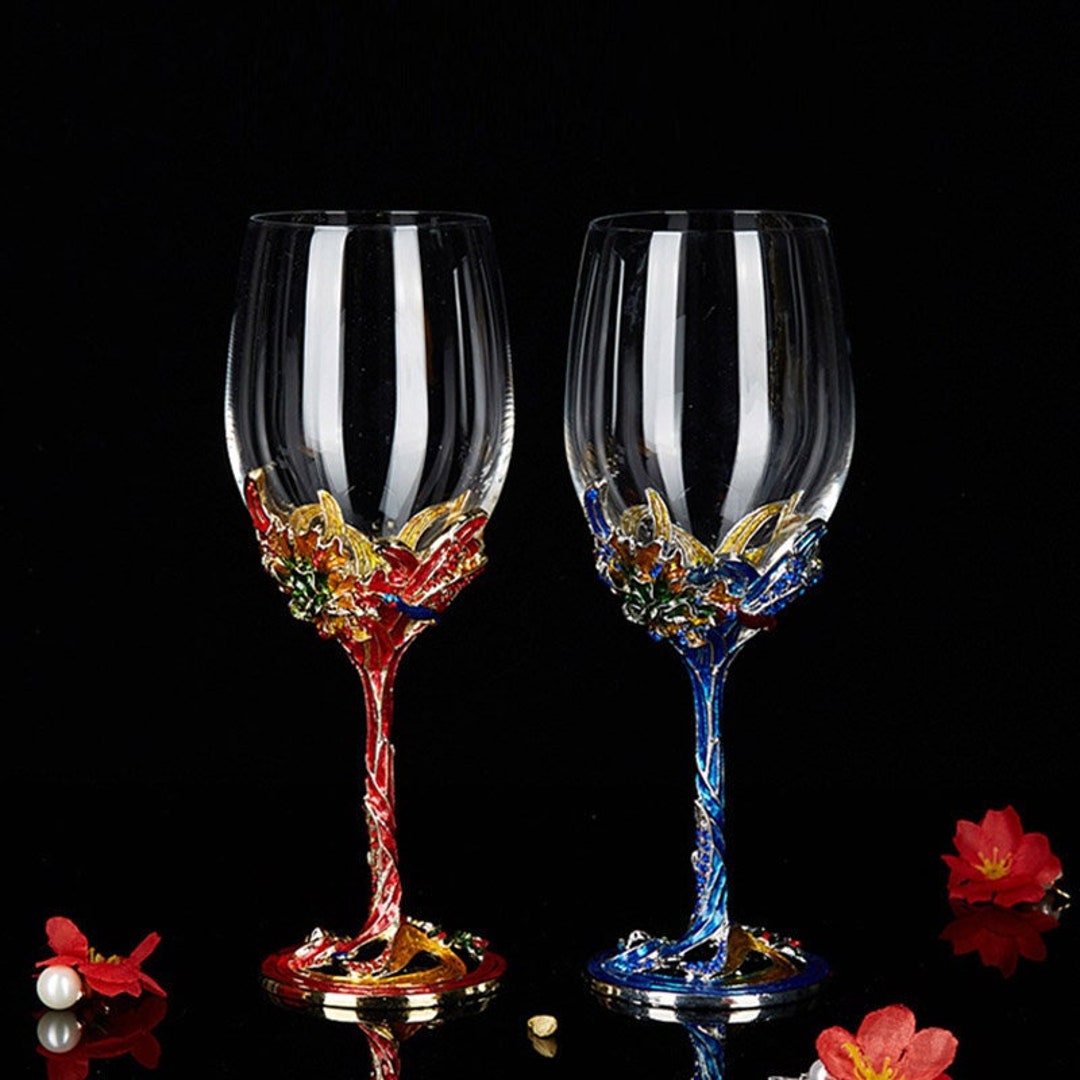 European Enamel Wine Glasses Red Wine Glasses Goblets glass Wineware ...