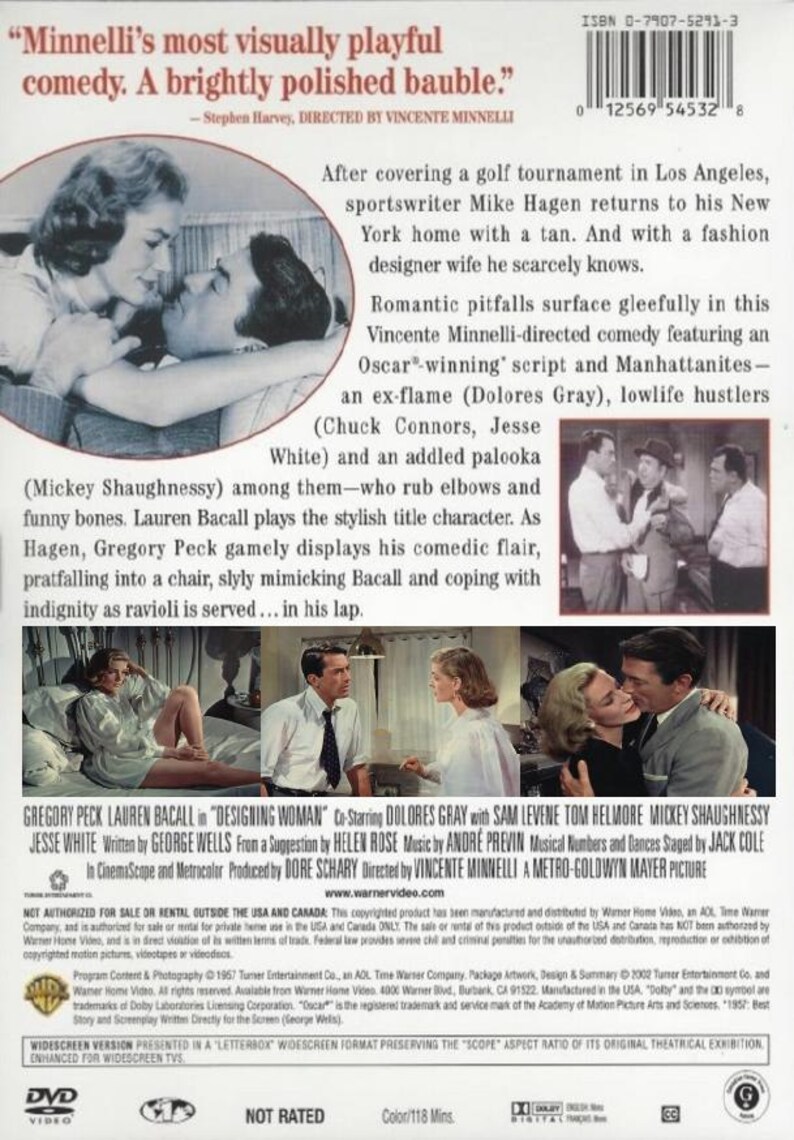 Designing Woman, DVD, Romantic Comedy, Gregory Peck, Lauren Bacall - Etsy